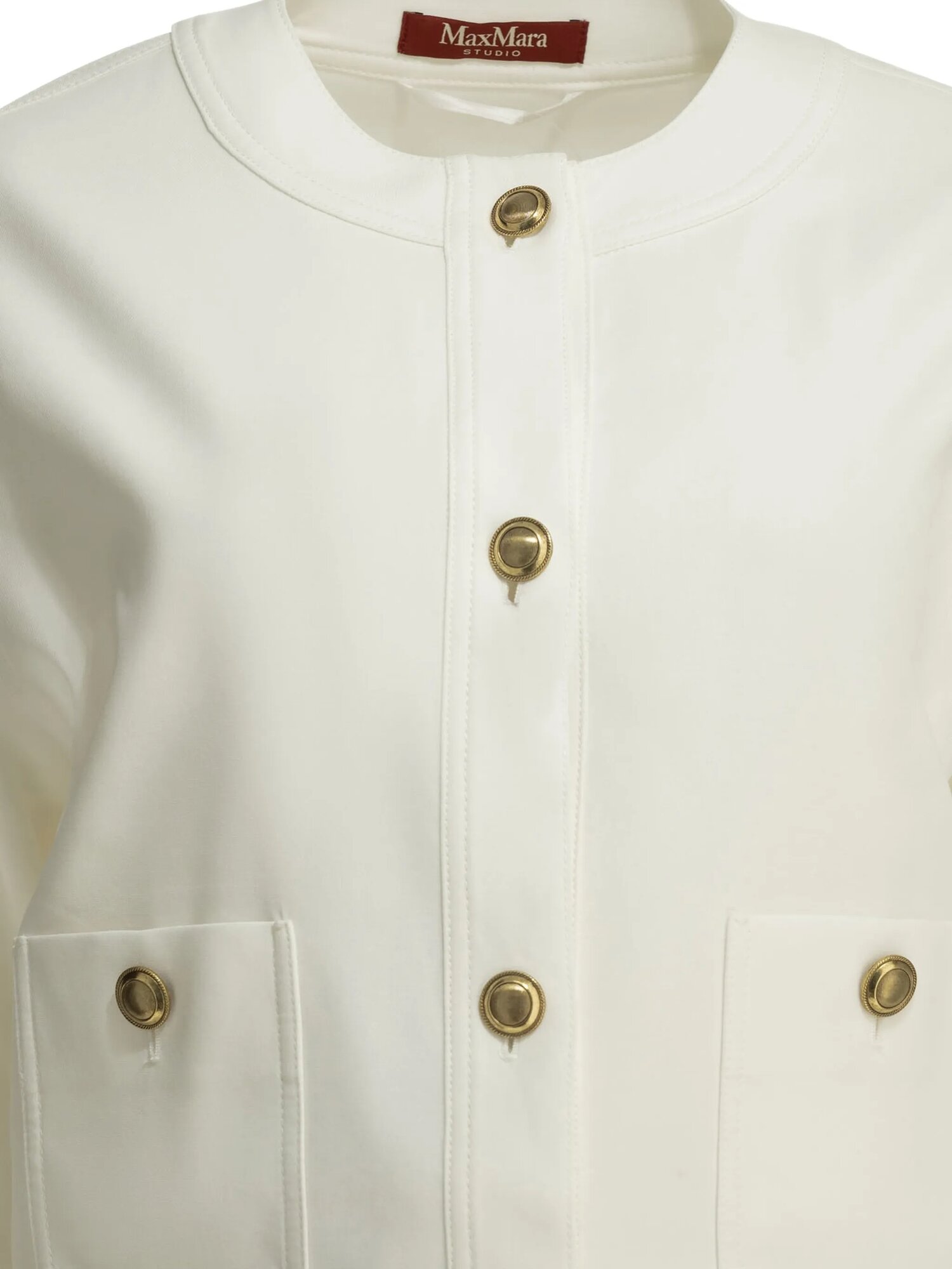Пальто Max Mara Button-up patch-pocket coat, размер 36, white — фото 1