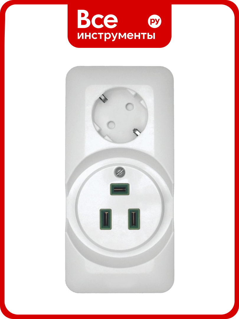 Розетка для электроплиты Systeme Electric прима 32А+силовая 16А 250В, белый, из высококачественного материала