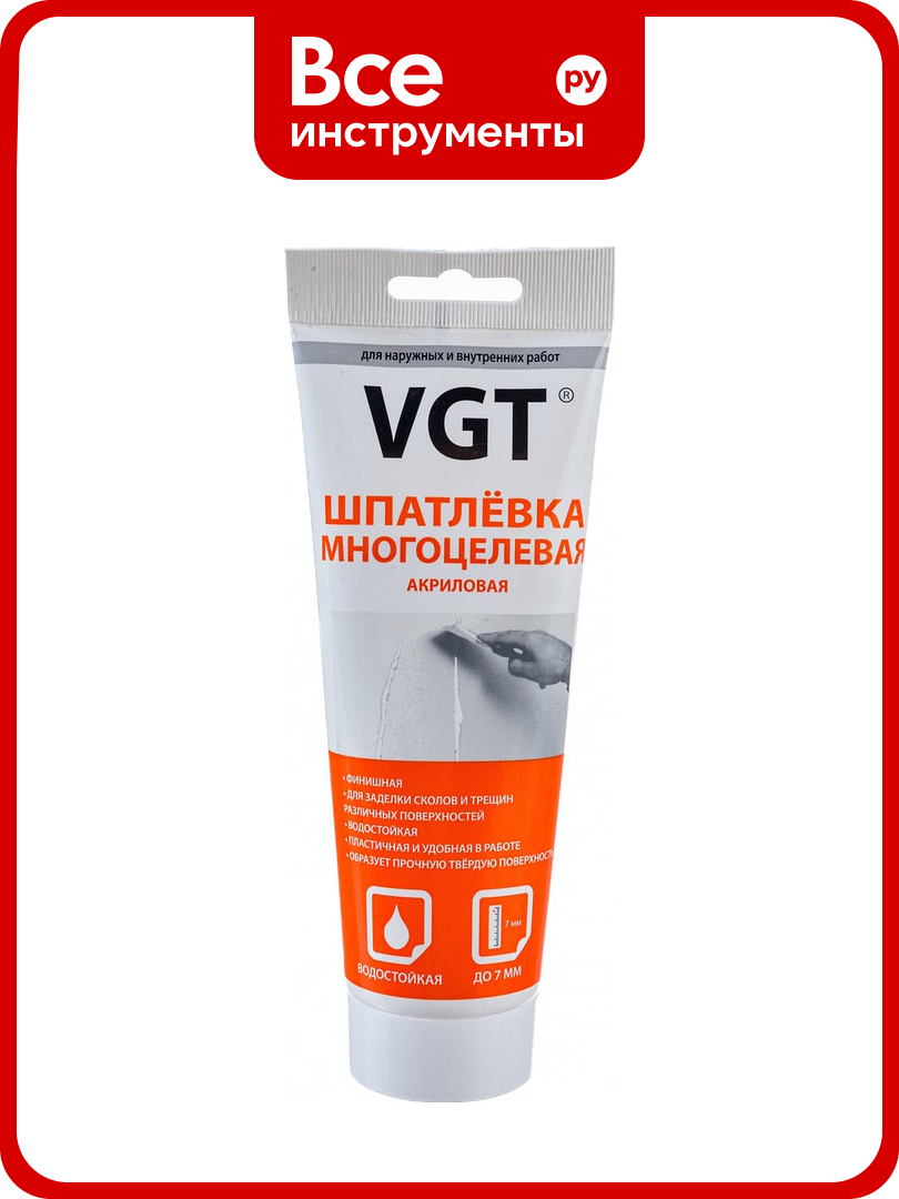 Многоцелевая акриловая шпаклевка для наружных и внутренних работ VGT 0.33 кг 11606599
