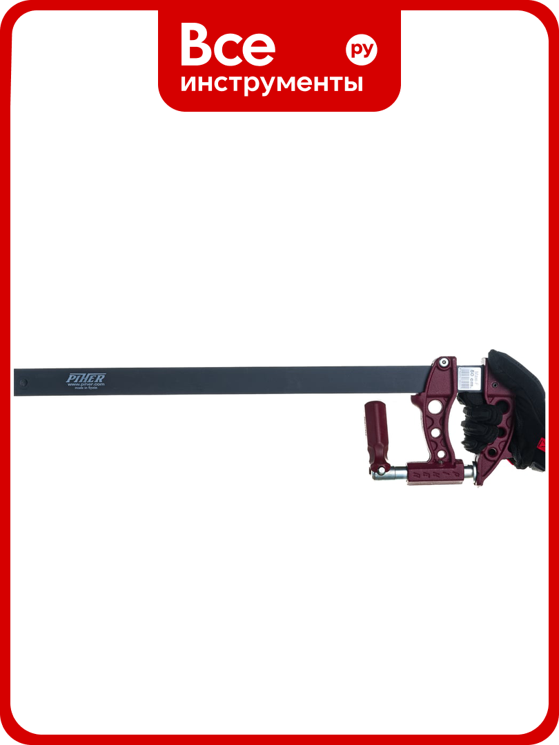 Струбцина Piher Maxi-F 50х12см, 9000N М00005894, винтовой тип зажима, металлическая рама, для дерева и металла