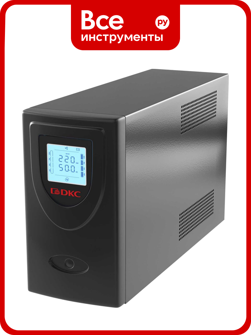 ИБП DKC INFOLCD2000SI, 2000ВА/1200Вт, 5 мин работы, LCD-дисплей, USB, RJ45