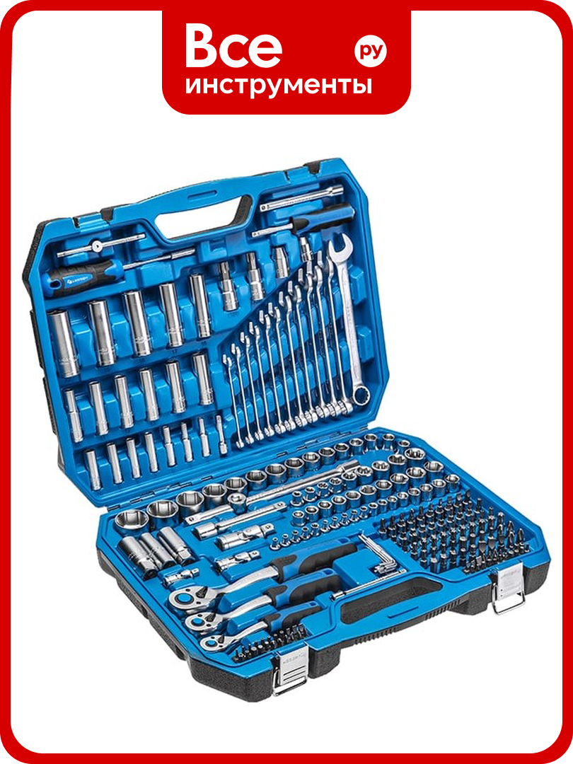Набор инструментов HOEGERT TECHNIK 222 шт, 1/4, 3/8,1/2 HT1R444