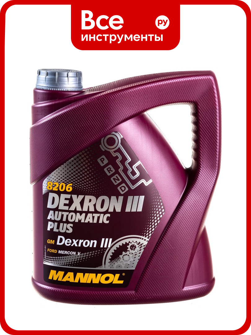 Синтетическое трансмиссионное масло MANNOL DEXRON III AUTOMATIC PLUS 4 л 1356 для герметичного уплотнения соединений