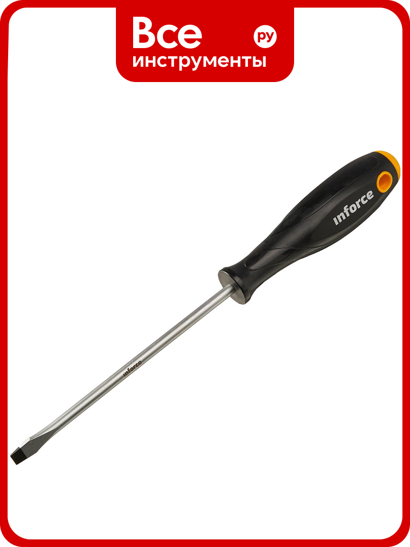 Шлицевая отвертка Inforce SL6x150 06-09-61, с крепежом различной сложности