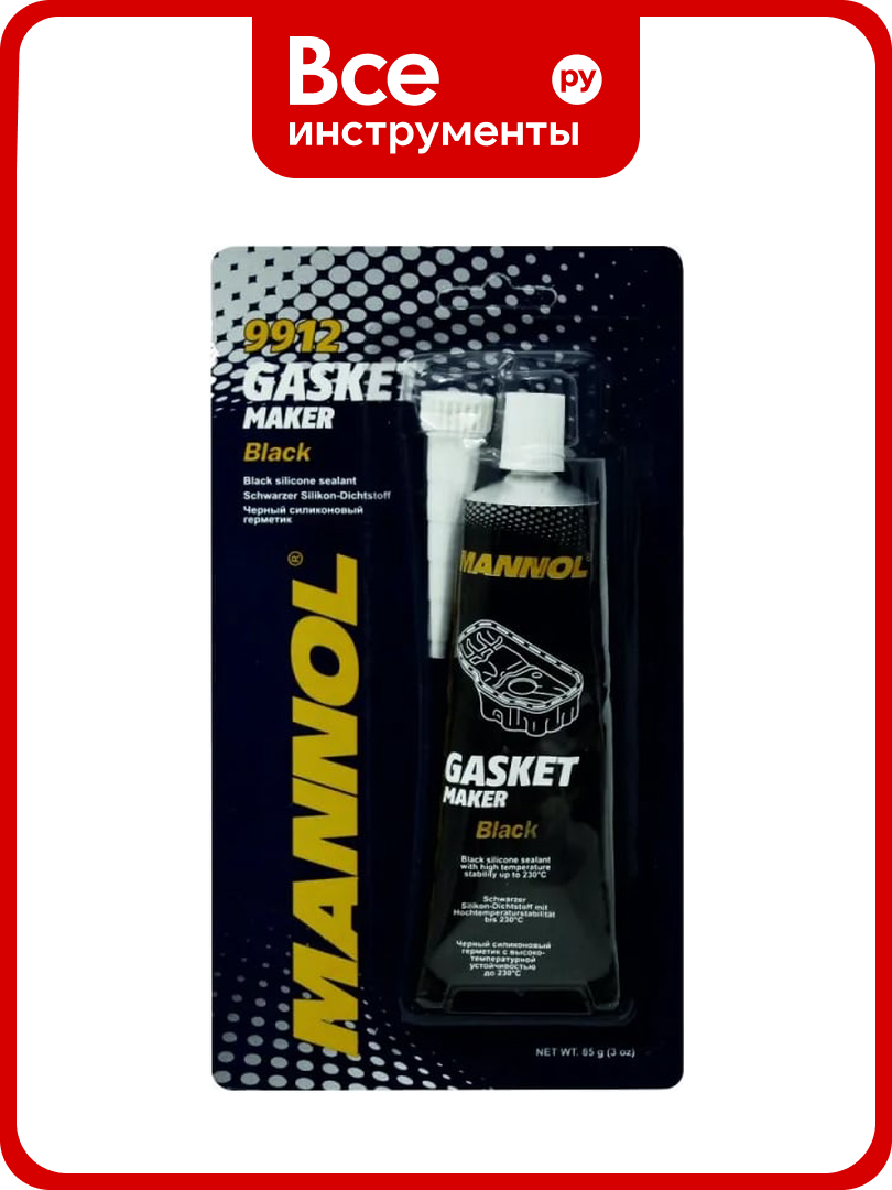 Силиконовый герметик MANNOL Gasket Maker Black от -40С до +230С, черный,
