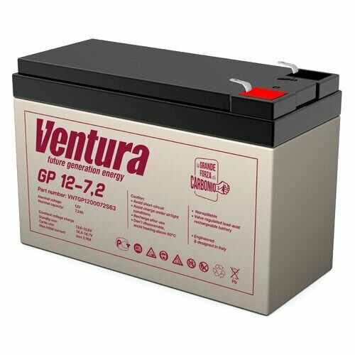 Аккумуляторная батарея VENTURA GP 12-7,2 для ИБП 12В, 7.2Ач [vntgp1200072s63]