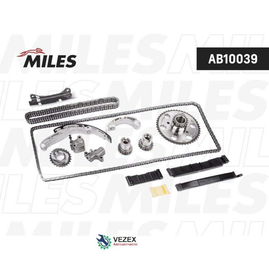 MILES AB10039 Комплект цепи ГРМ (co звездочками INA 559 0116 10) NISSAN PATHFINDER III 2.5 dCi YD25 05- AB10039