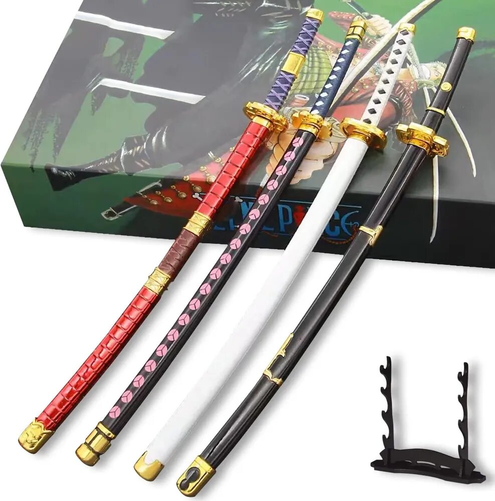 Katana Zoro One Piece Катана Зоро металлическая 26 см набор 4 шт