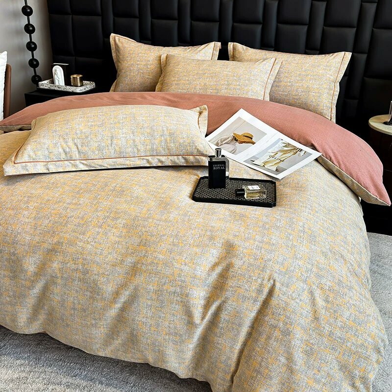 Комплект постельного белья Crystal Home Textiles из 100% чистого хлопка, утолщенный, с начесом, четыре предмета: