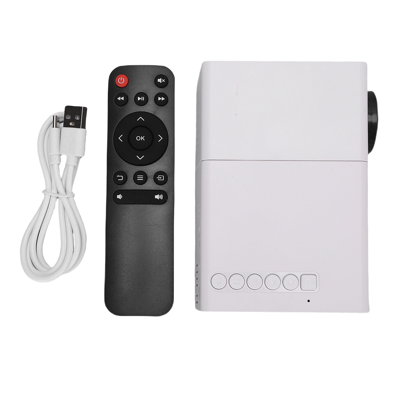 Портативный LEDпроектор 1080P HD с шумоподавлением, пультом и HDMI для дома