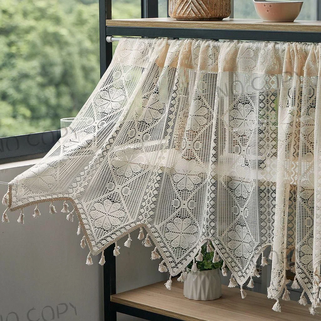 Элегантная французская штора 220×60 см, на карниз, для зонирования комнаты и шкафа, кофейная занавеска