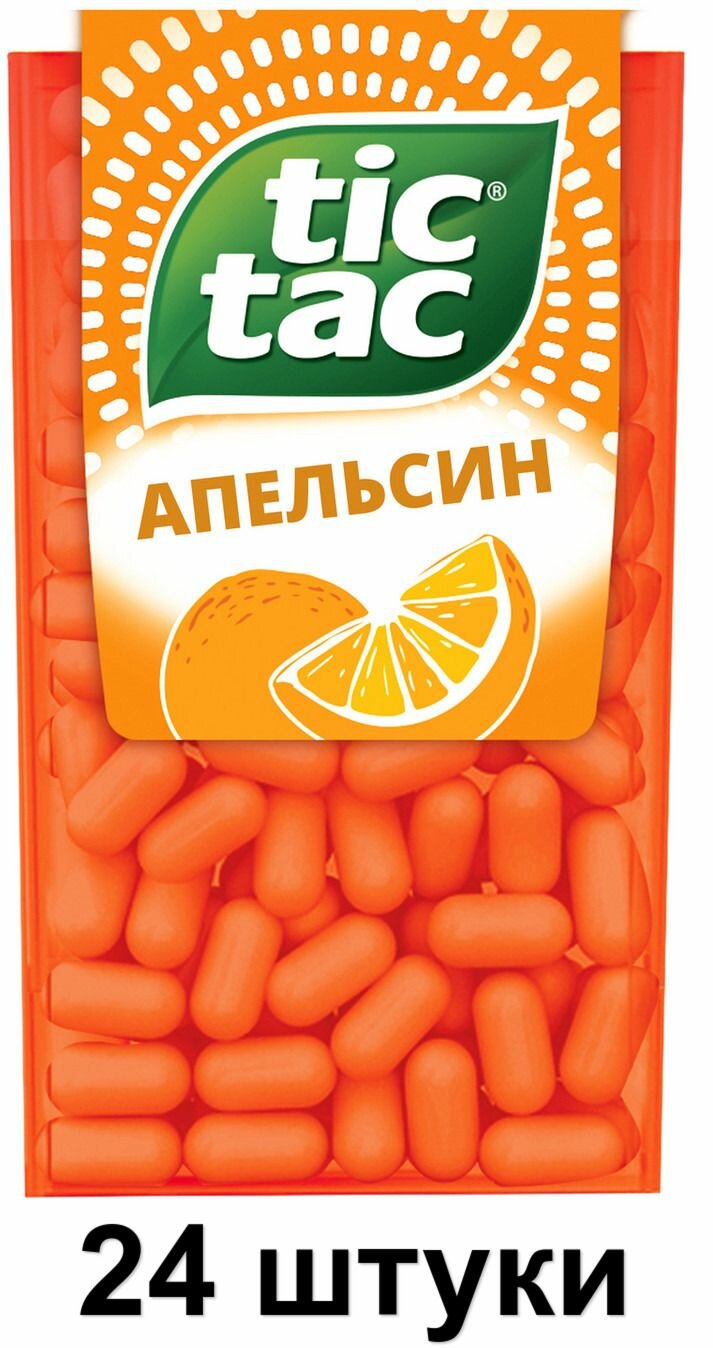 Tic Tac Драже со вкусом апельсина, 49г, 24 уп