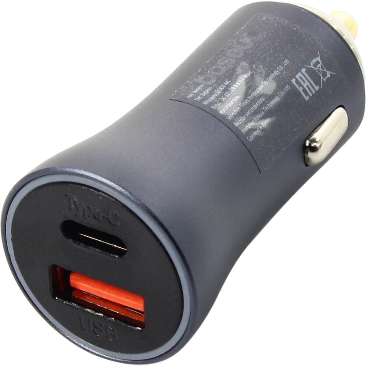 Baseus Автомобильное зарядное уст-во USB (Вх. DC12-24V, Вых. DC5/9/12V, 60W, USB, USB-C)