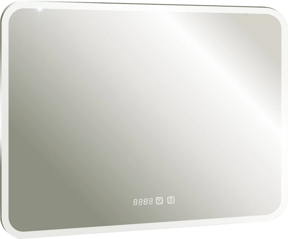 Зеркало Silver Mirrors Стив 100x80 со светодиодной подсветкой, с подогревом, 100 см, с сенсорным управлением, зеркало настенное в ванную, в современном стиле