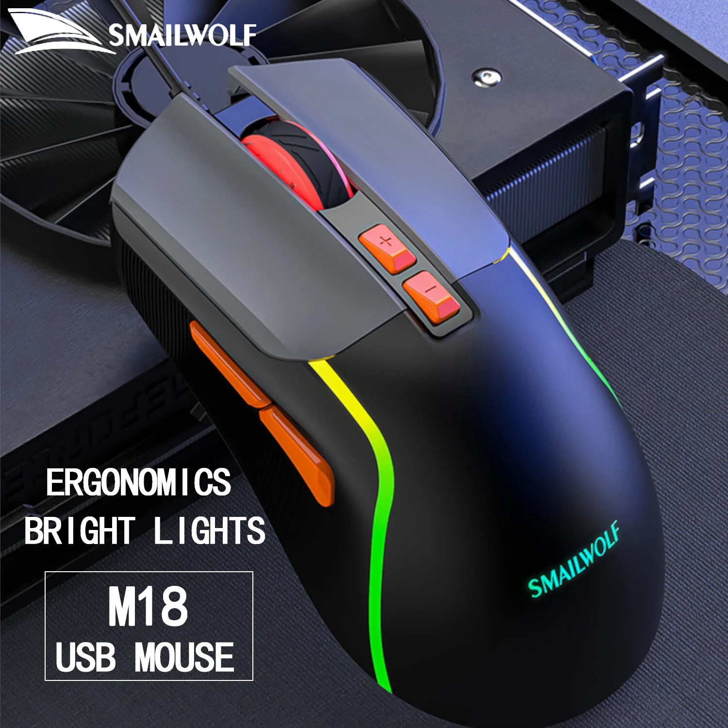 SMAILWOLF M18 Milk Ashes RGB игровая мышь