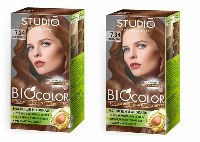 Studio Professional Essem Hair Краска для волос "BIOcolor", тон 7.34 Лесной орех, 50/50/15 мл, 2 уп