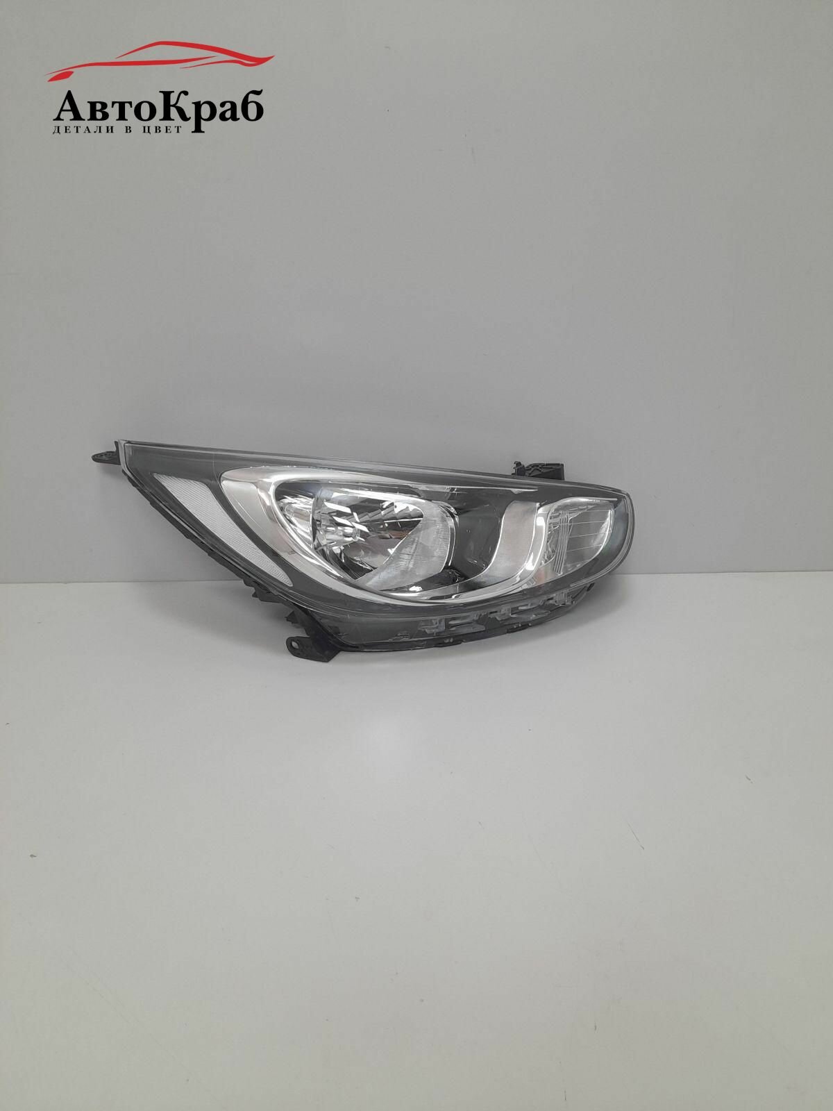 Фара передняя правая для Hyundai Solaris 1 2010 - 2014 г. электрокорректор 8 контактов