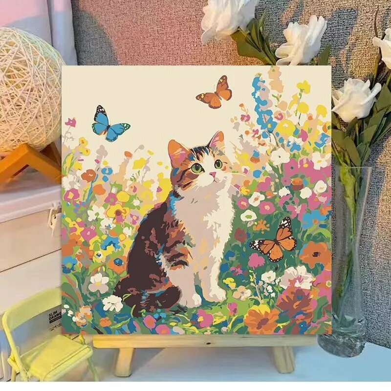 Картина по номерам, 20x20 CM, животные, пейзаж, подарок