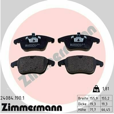 Колодки тормозные SBB JAGUAR XF XK S-TYPE XJ 02-12 ZIMMERMANN 240841901