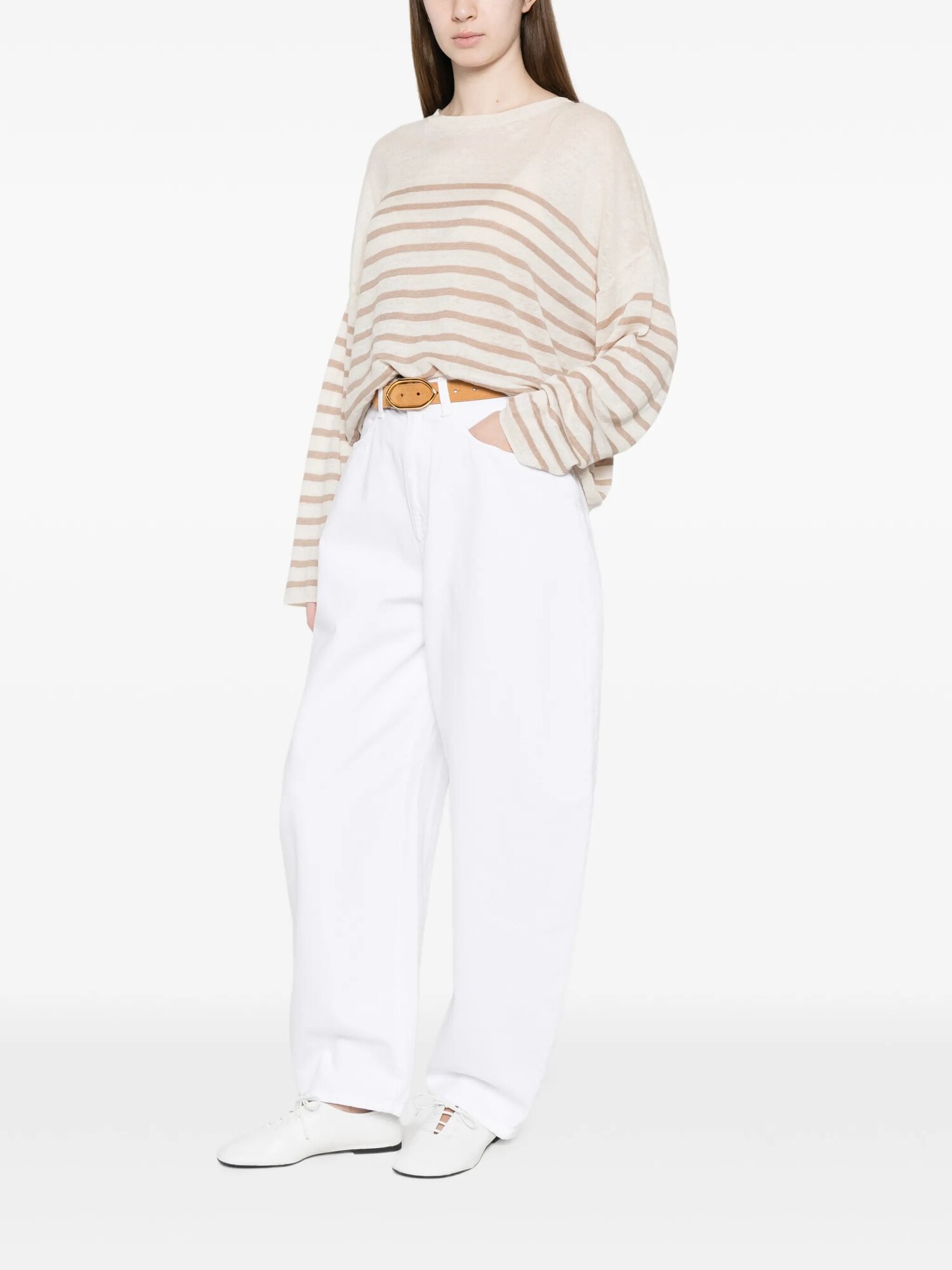 Свитер MAJESTIC FILATURES Striped sweater, размер 44, , разноцветный — фото 1