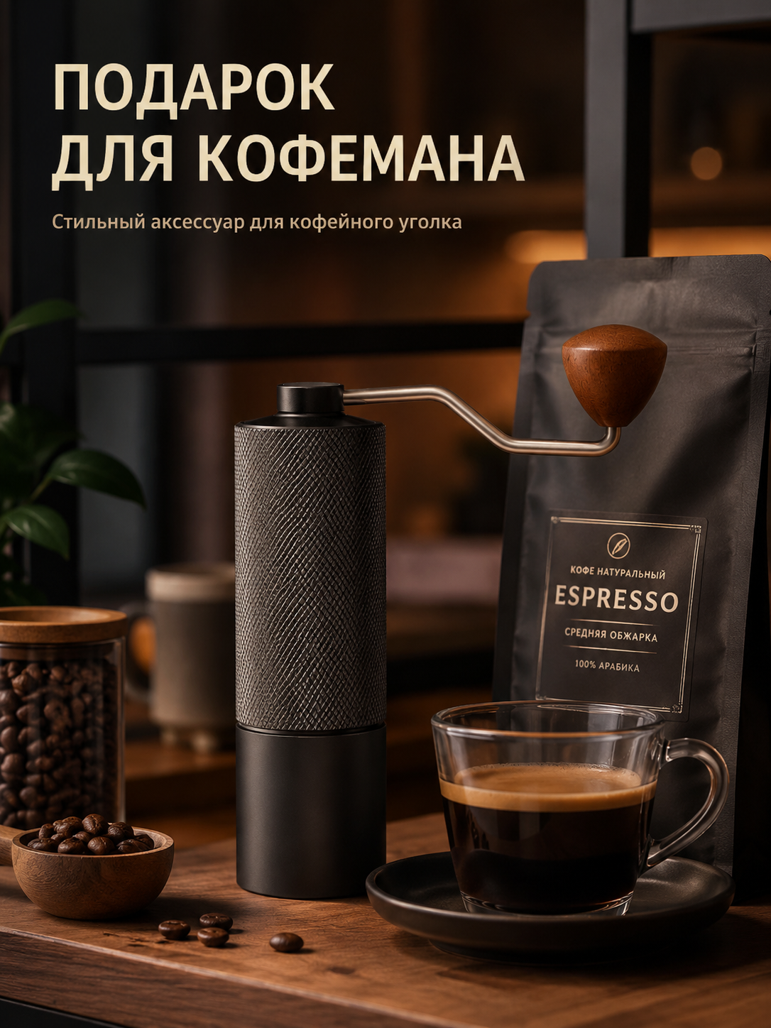 Портативная ручная кофемолка, обновленная версия, с 7-зубным сердечником, для дома и путешествий
