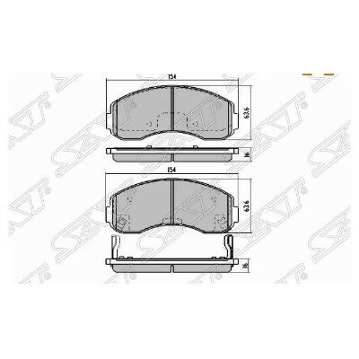 Колодки тормозные спереди SAT ST-0K60B-33-28ZA Kia Bongo 04-12