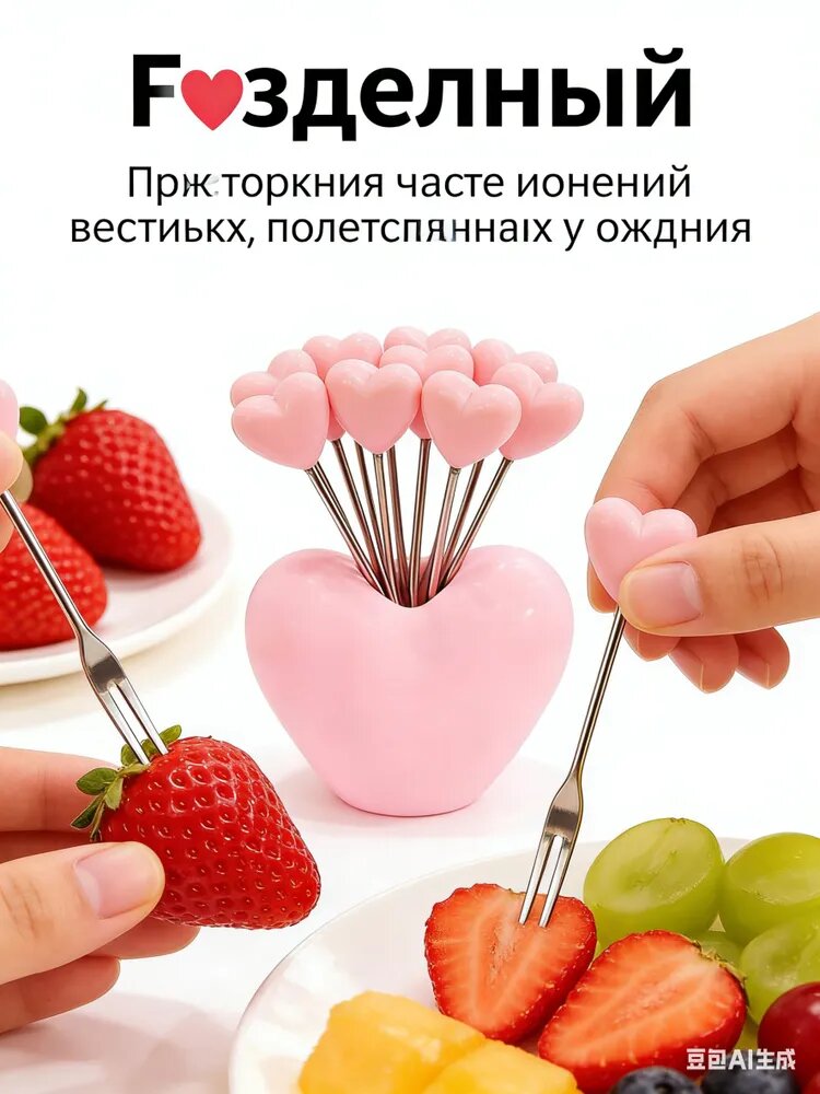Вилка десертная розовый
