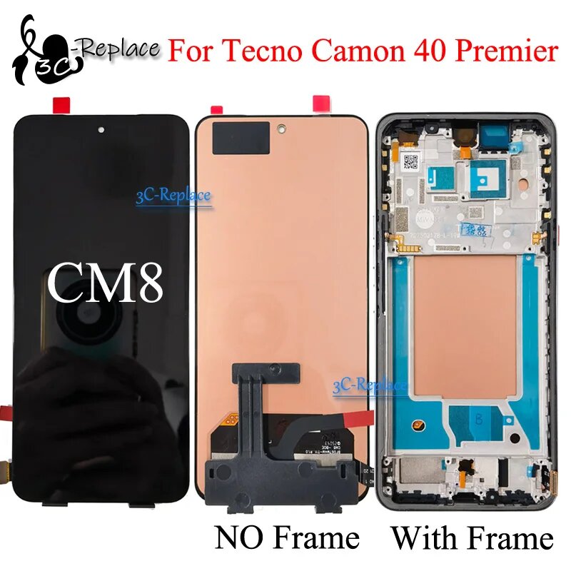 AMOLED/OLED/TFT 6.67-дюймовый дисплей для Tecno Camon 40 Premier 5G CM8, Oled SilverWithFrame