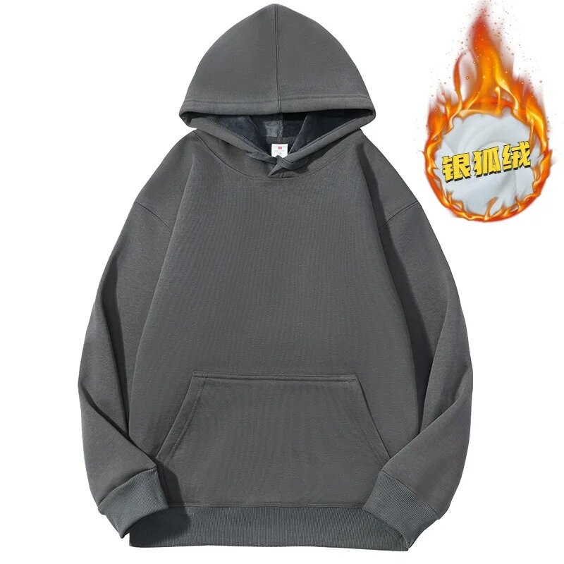 Серый худи на молнии M, флис dark grey fleece