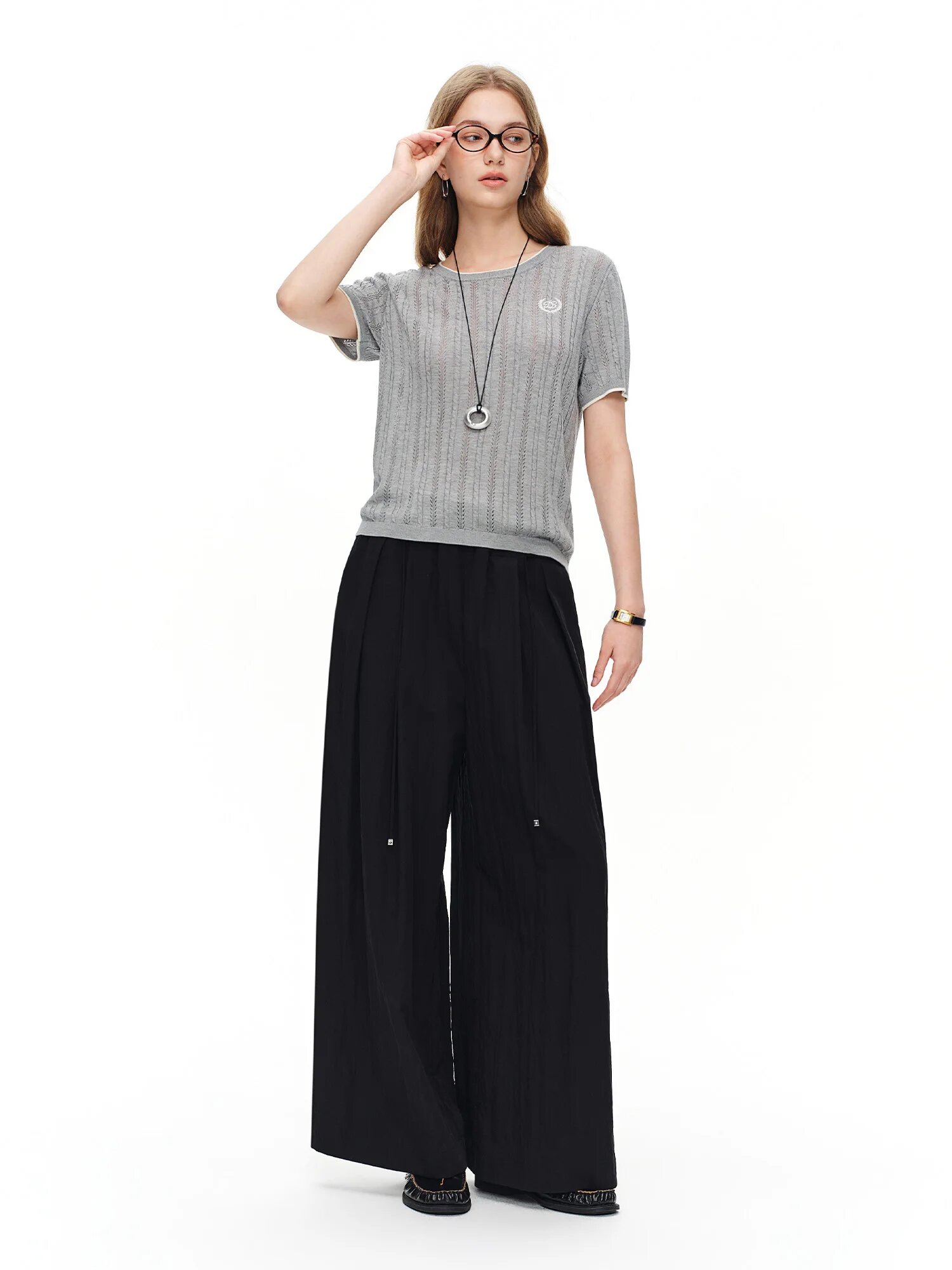 Черные широкие брюки DUSHU 2026 XL