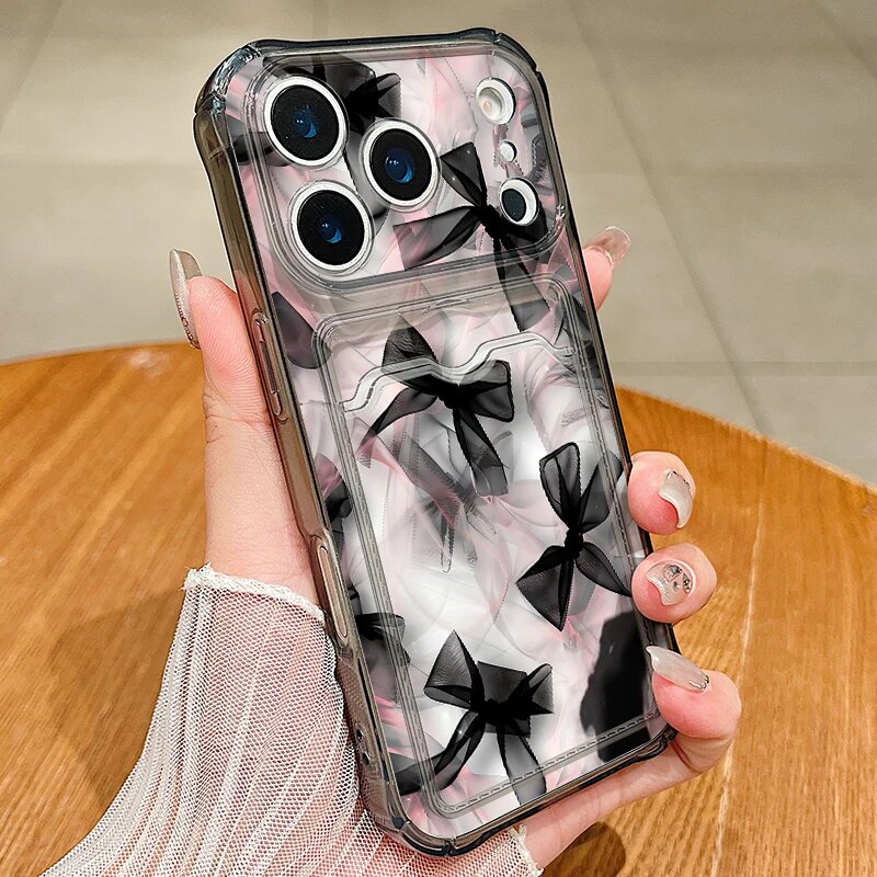 Чехол для iPhone 13 Pro Max с бантиками, B315 Grey