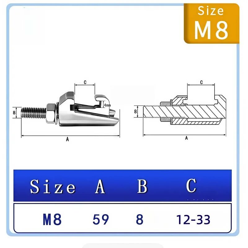 Вакуумный фланцевый зажим M8M10M12 из нержавеющей стали 304