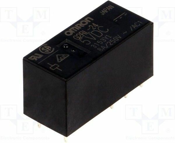 G2RL-2-5DC Реле электромагнитное, 2 переключения, 5VDC, 8А/250В, DPDT