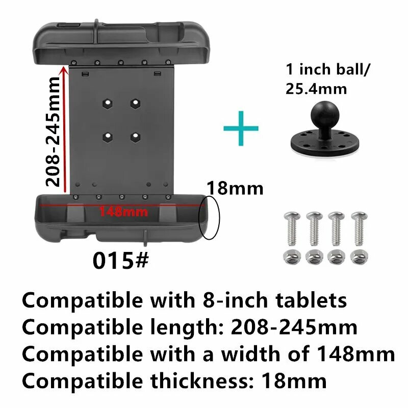 Подставка для планшета 208-245x148x18 мм, 1 inch ball
