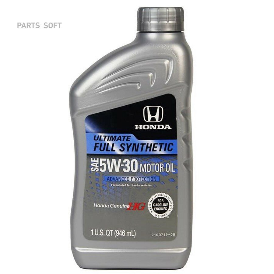 Масло моторное Honda Ultimate Full Synthetic SAE 5W-30 SN, 946 мл от официального дистрибьютора, HONDA, артикул 087989139