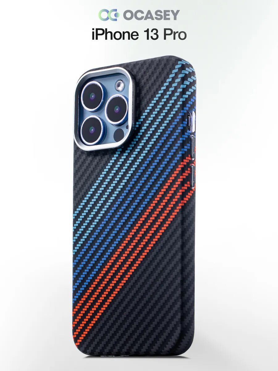Чехол О'кейси, для iPhone 13 Pro, карбоновый, легкий, черный