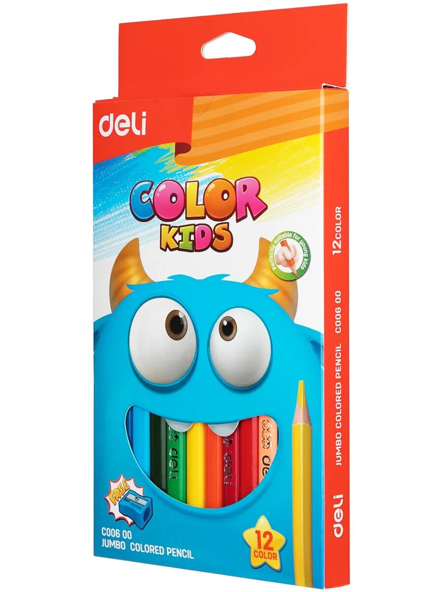 Карандаши 12 цветов "Color Kids" трехгранные (EC00600)