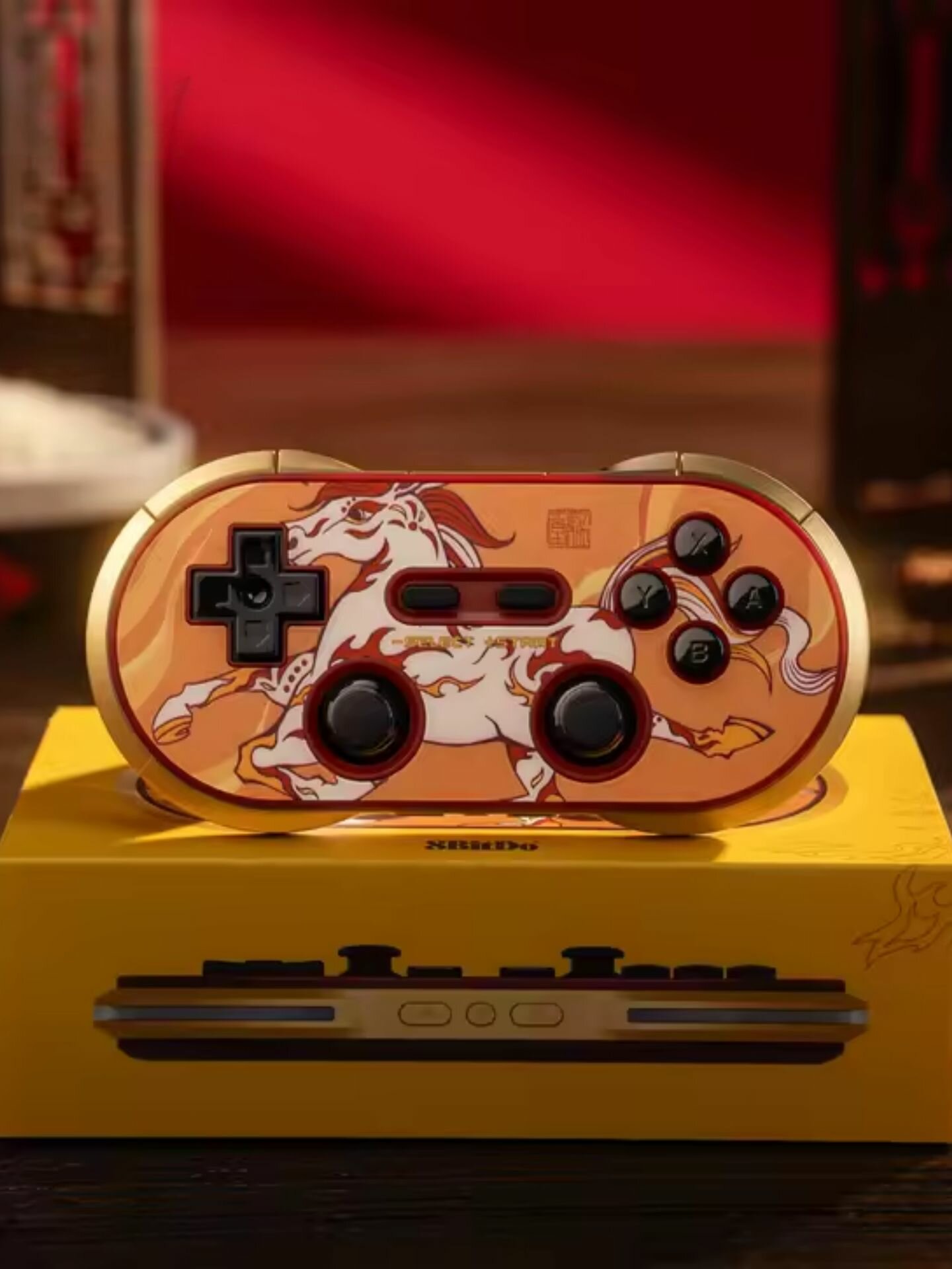 8BitDo Беспроводной контроллер N30 Pro2 Year of the Horse Limited Edition для Switch, Windows, Android, желтый/золотой, с чехлом
