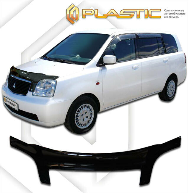 Дефлектор капота для Mitsubishi Dion 1999 2002 Черный глянцевый СА Пластик