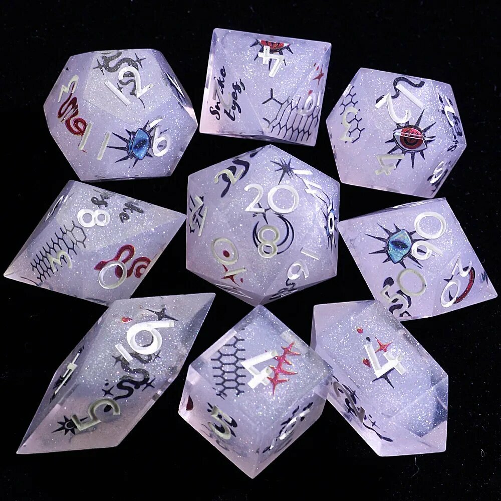 Наборы из 9 полиэдрических смоляных костей D&D: Змей Смертоносного Взгляда Sets Dice Dungeons & Dragons RPG