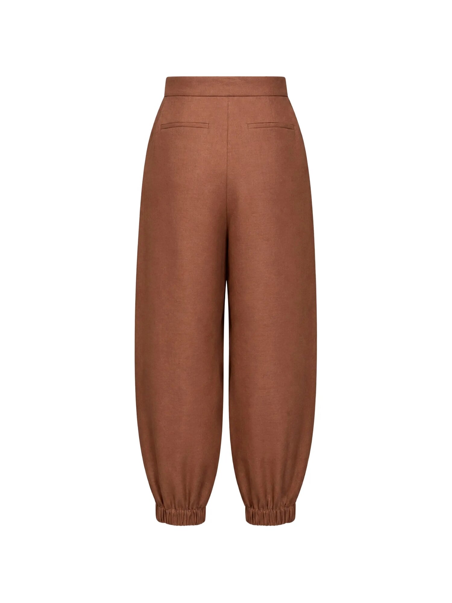 Брюки FENDI Pleated elasticated-cuff trousers, размер 44, коричневый — фото 1