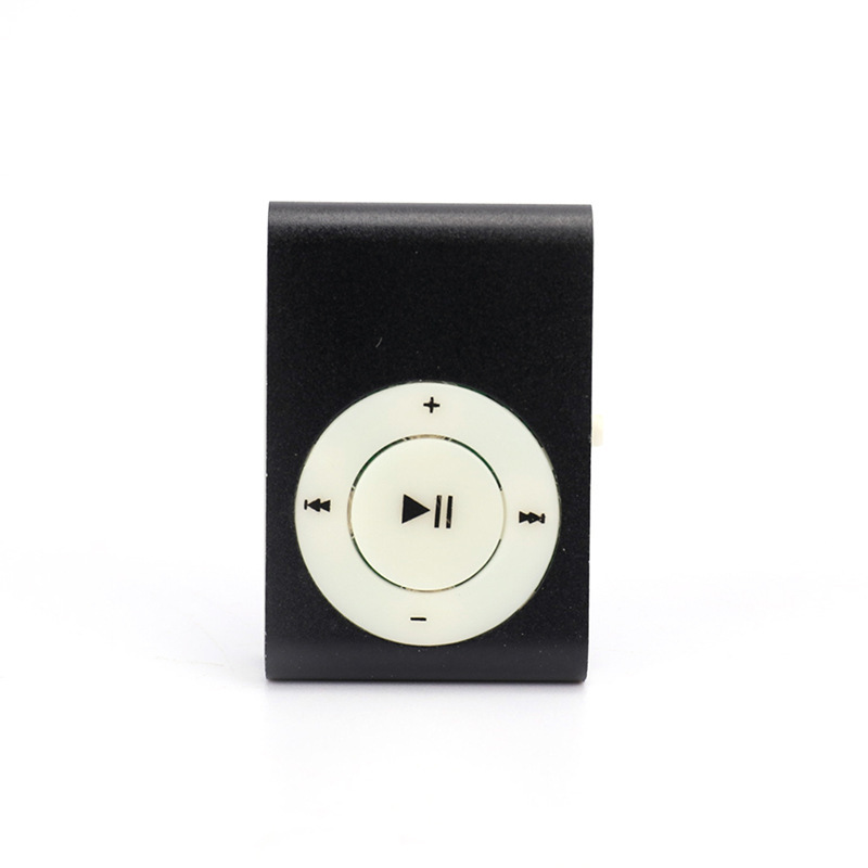 Портативный цифровой музыкальный медиаплеер MP3 BackClip Player с наушниками и USB кабелем (Noir), вес 47г, материал алюминиевый сплав, интерфейсы USB 3.5mm слот для карты памяти, поддерживает до 8GB, встроенный аккумулятор 250mAh, время работы