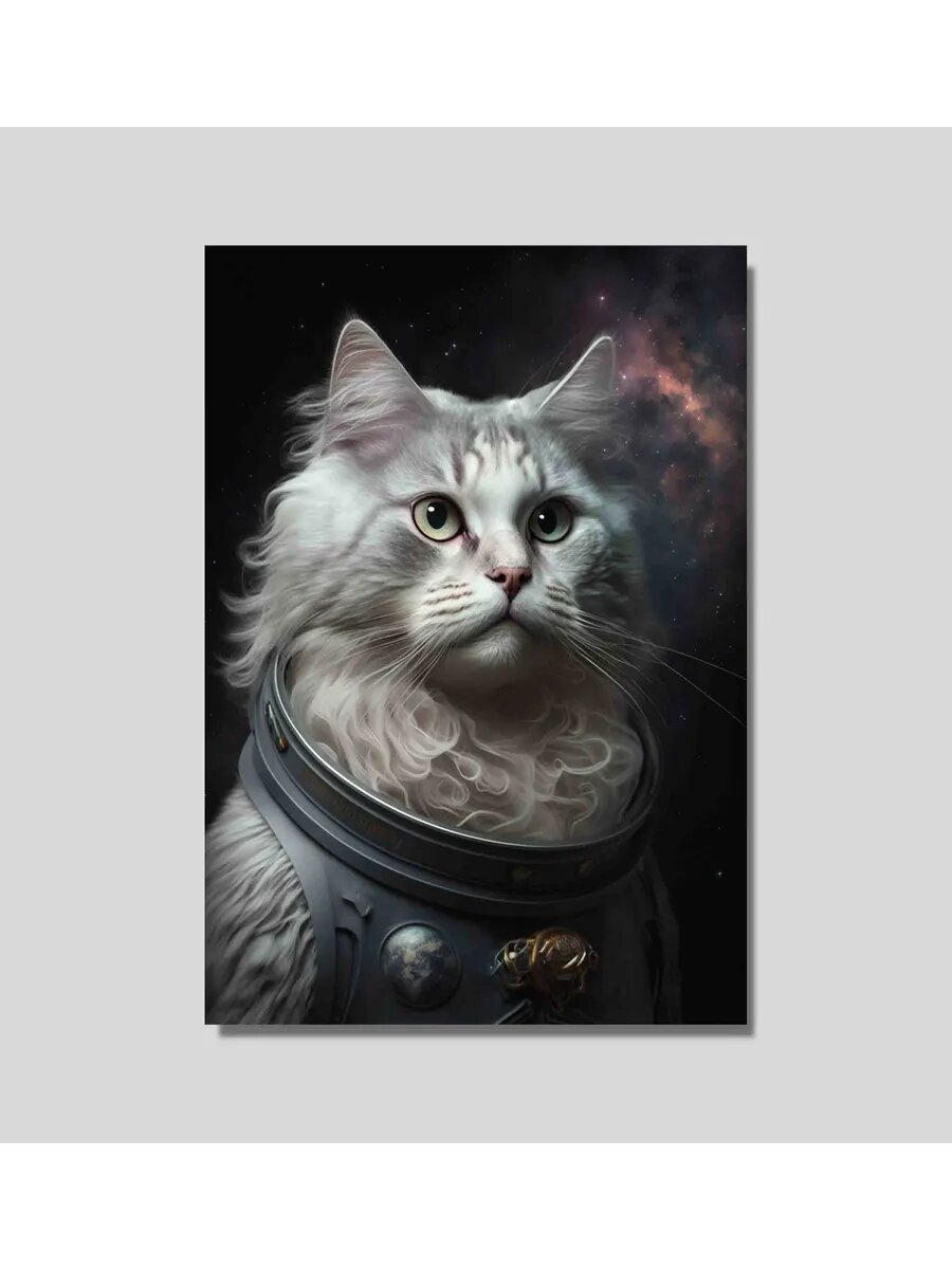 Американский курчавый кот-космонавт, Плакат 30x42см