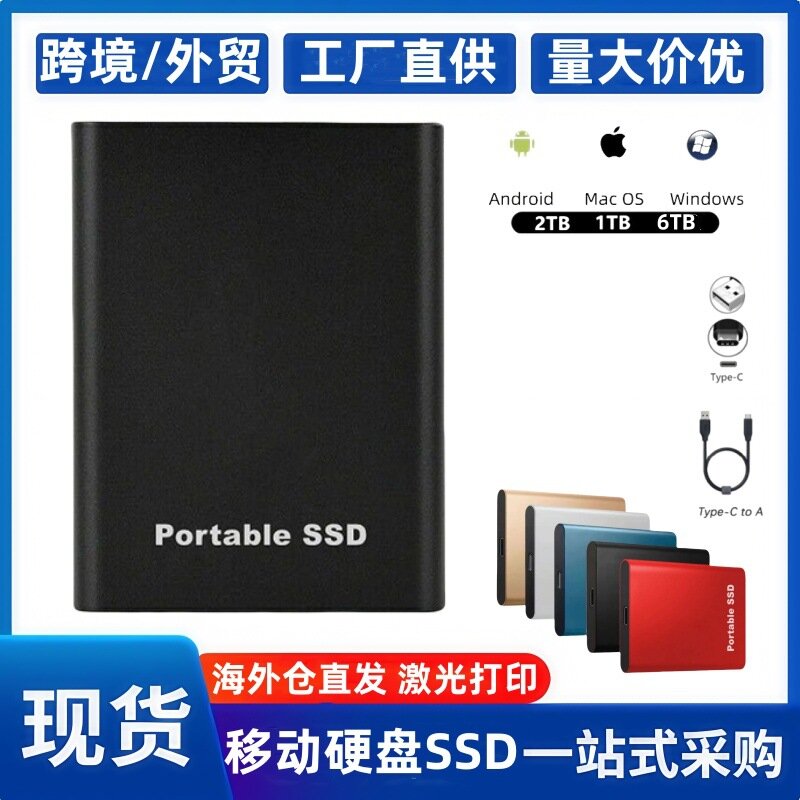 Высокоскоростной портативный SSD внешний жесткий диск, 6 ТБ, золотистый цвет - премиальный для высококлассных