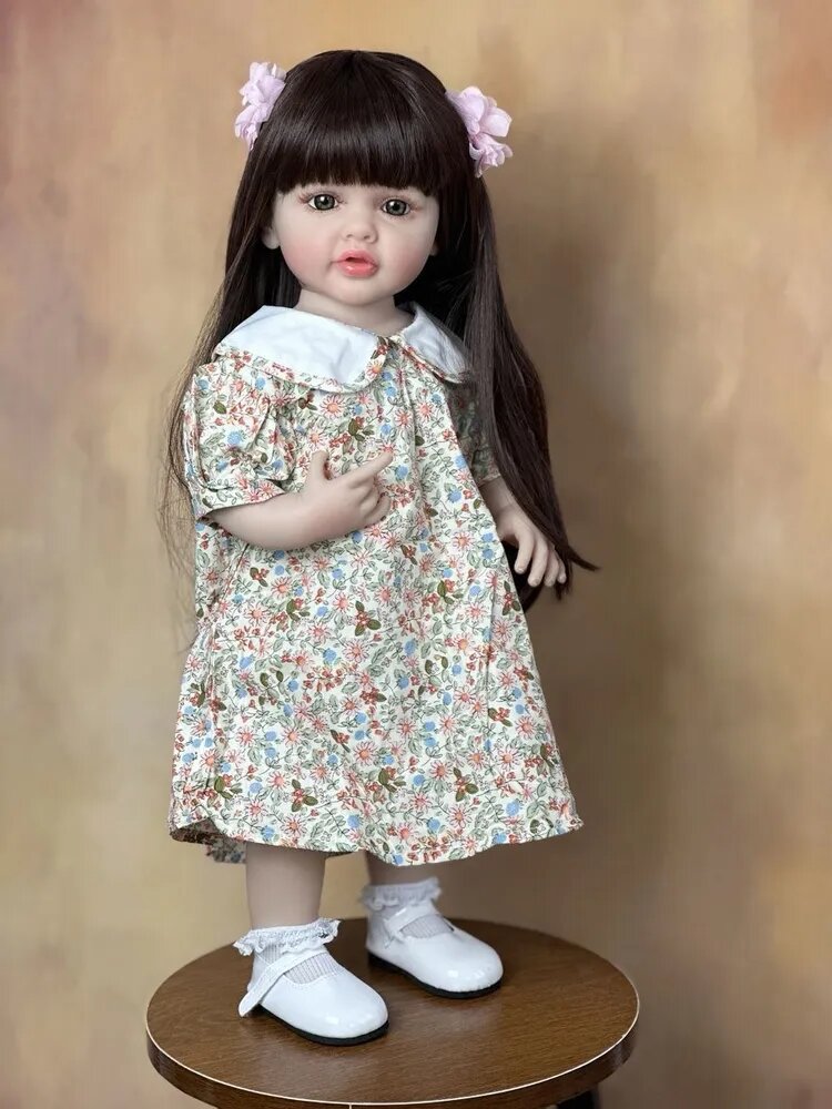 55 см мягкая силиконовая новорожденная кукла BZDOLL, можно купать, с аксессуарами