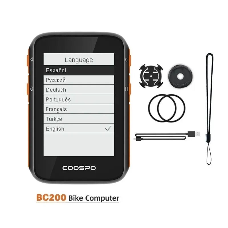 Велокомпьютер Coospo BC200, поддерживает ANT GPS Bluetoothводонепроницаемость IP67 экран 2,4 дюйма, аккумулятор емкостью 500 мАч, Русский язык, Товары включают BSC200