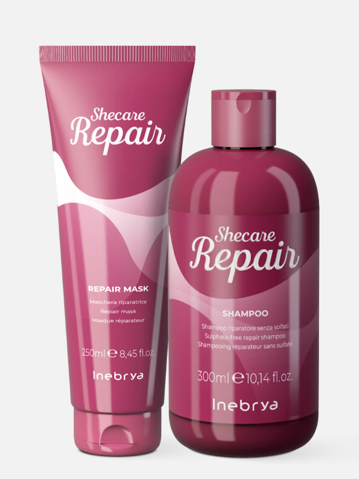 Набор для восстановления волос Inebrya Shecare Repair (маска и шампунь), 250 мл + 300 мл