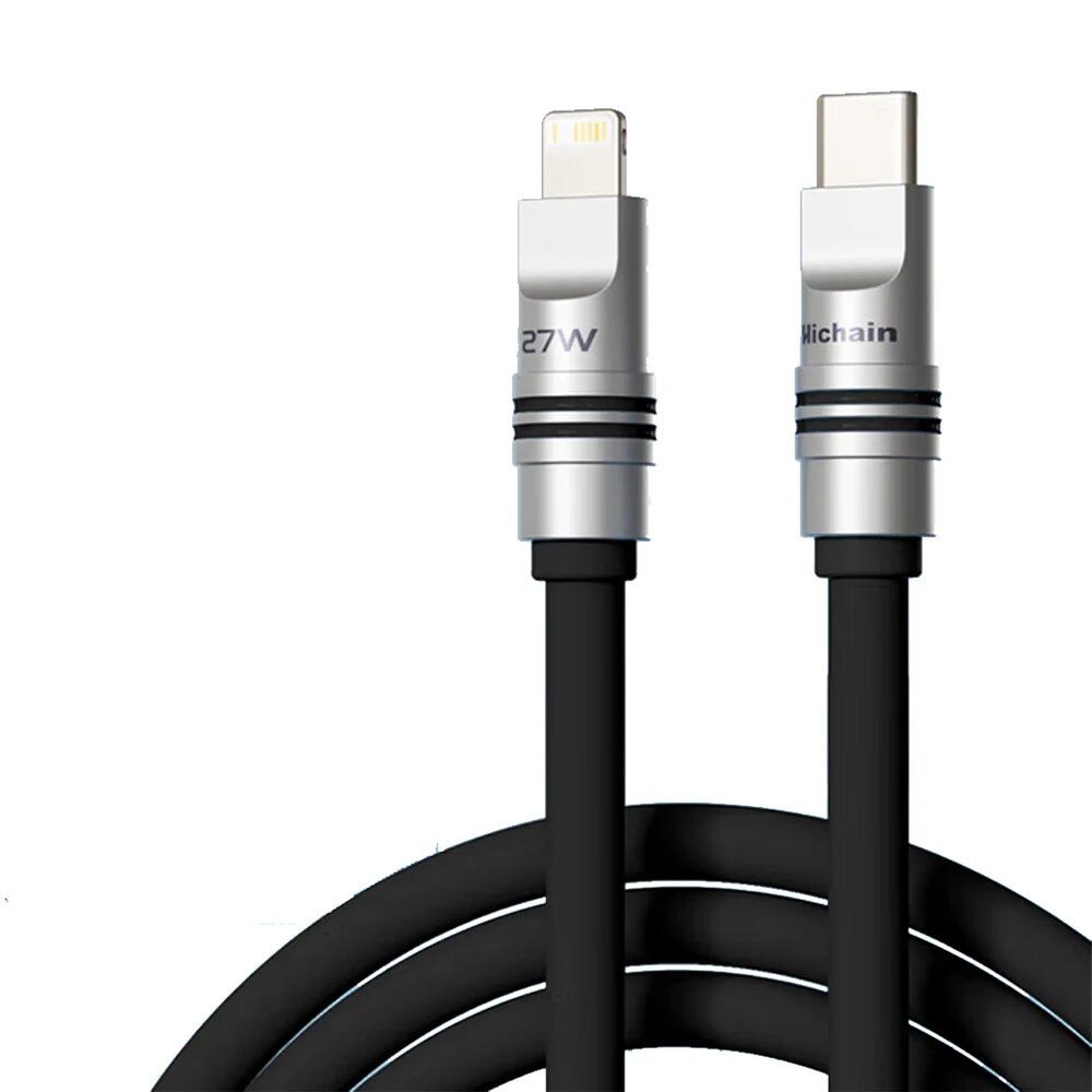 Кабель USB C - Lightning Hichain 27W, 1.2м, черный