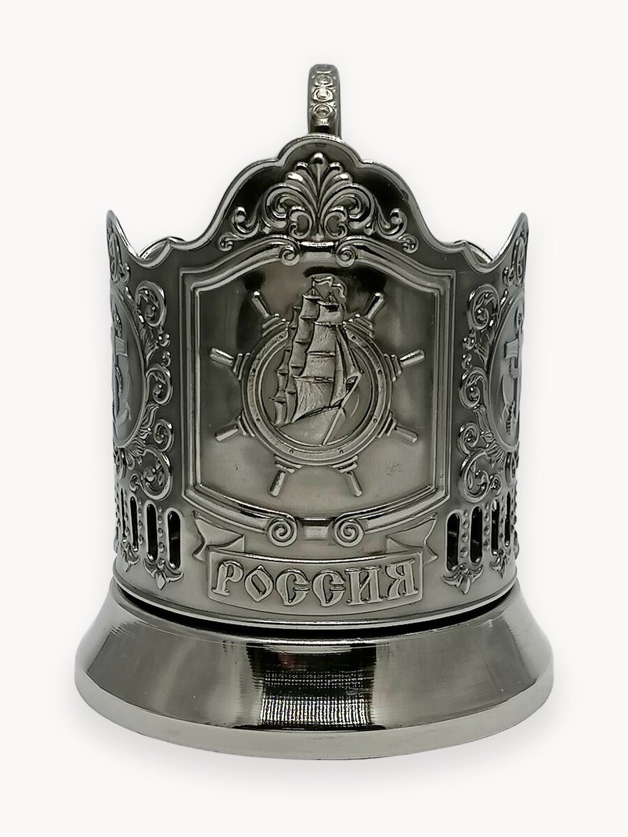 Подстаканник Кольчугинский мельхиор Штурвал