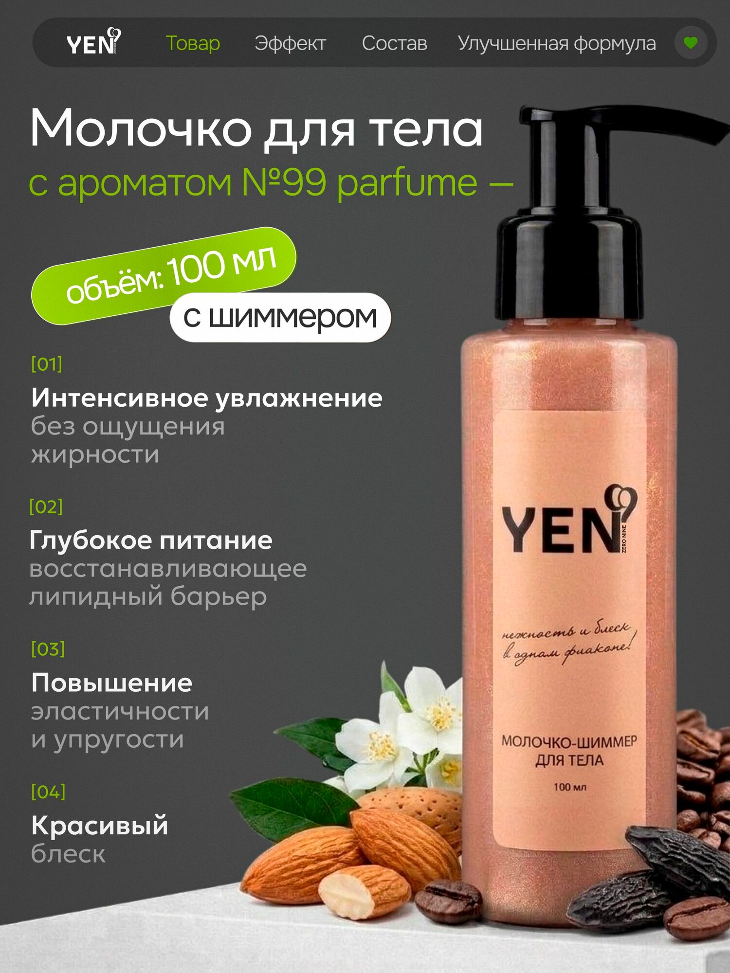 Молочко для тела увлажняющее с шиммером парфюмированное